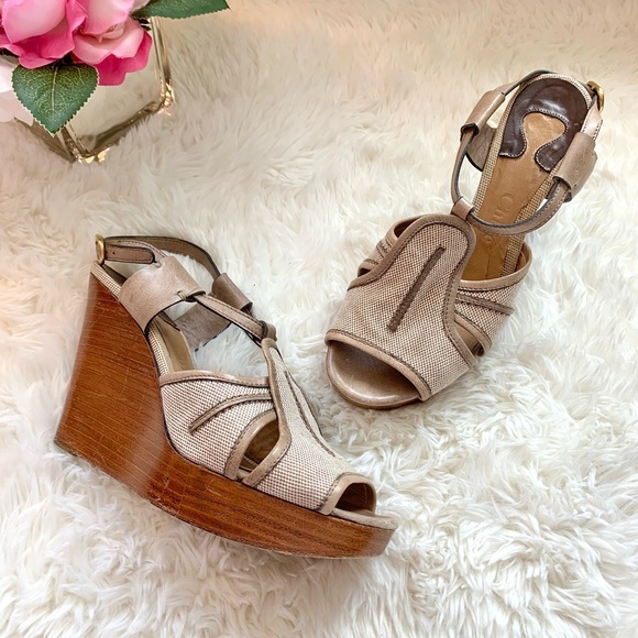 Chloe | Shoes | Chloe Leather Wedge Platform Heels | Poshmark